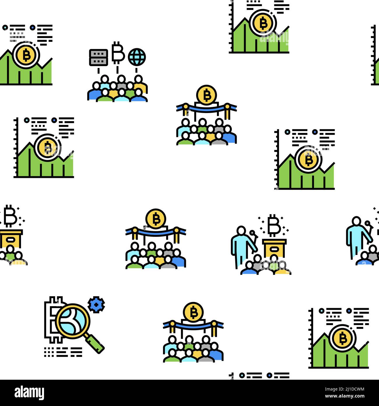 Ico Initial Coin Offer Vector Seamless Pattern Stock Vector Image & Art ...