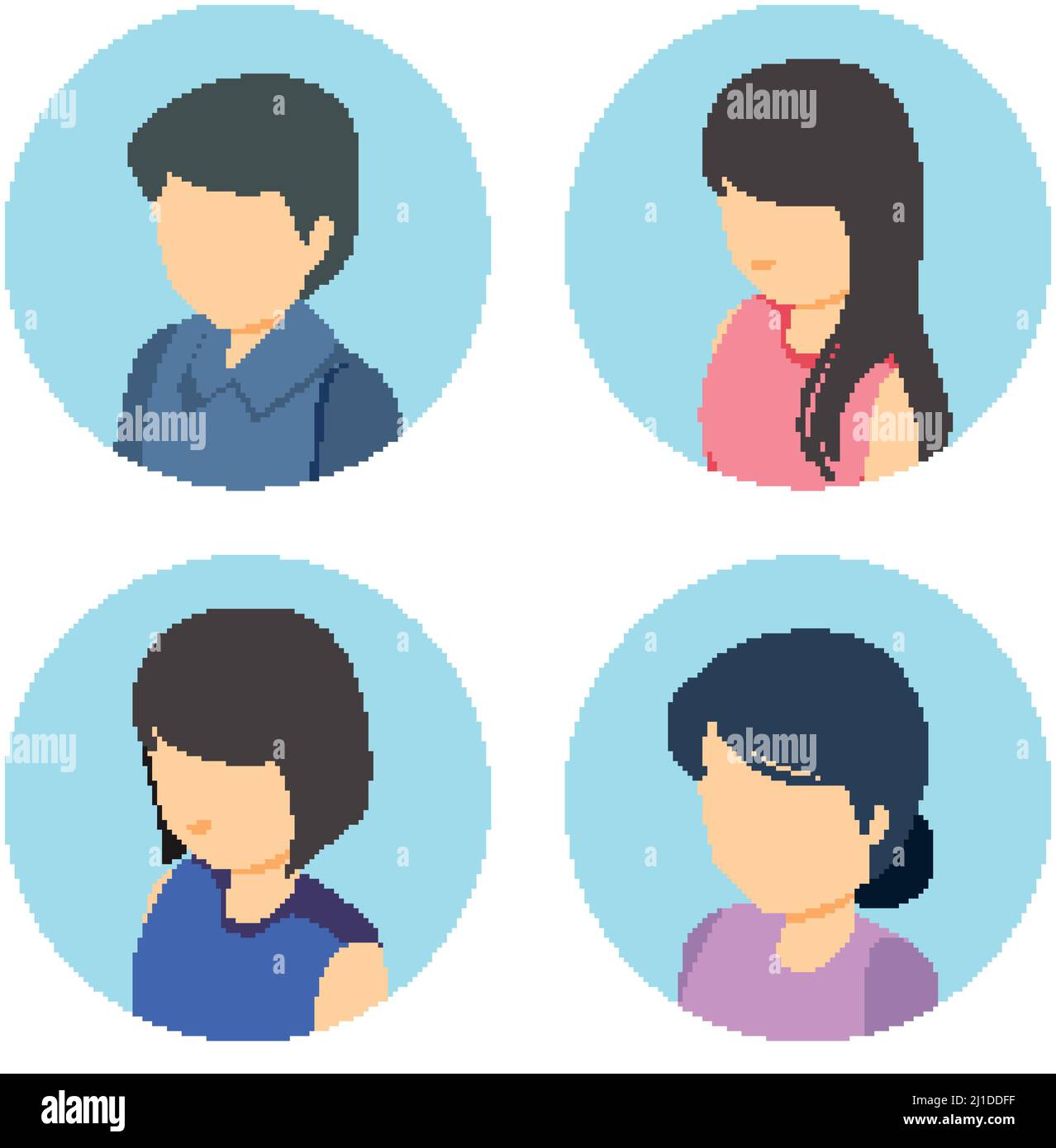 Different without faces people set illustration Stock Vector Image ...