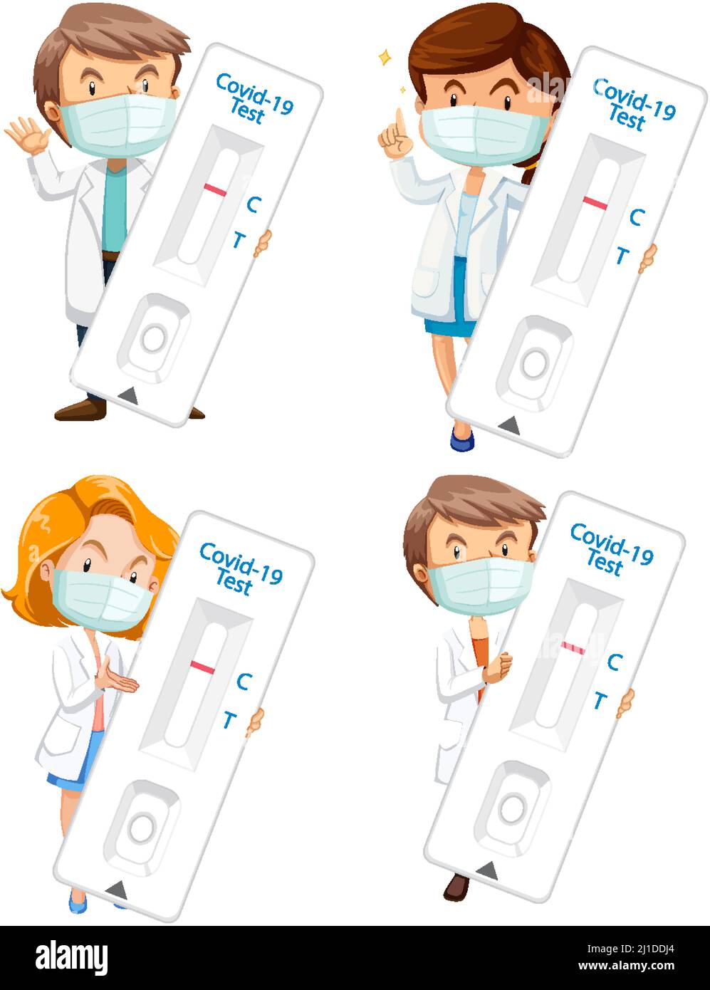 Covid 19 testing with antigen test kit illustration Stock Vector Image ...