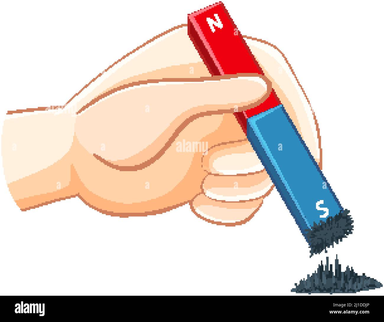 Magnet science experiment for kids illustration Stock Vector Image ...