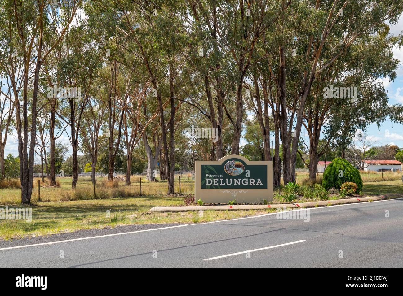 Welcome to Delungra sign at entrance to town, in northern new south ...
