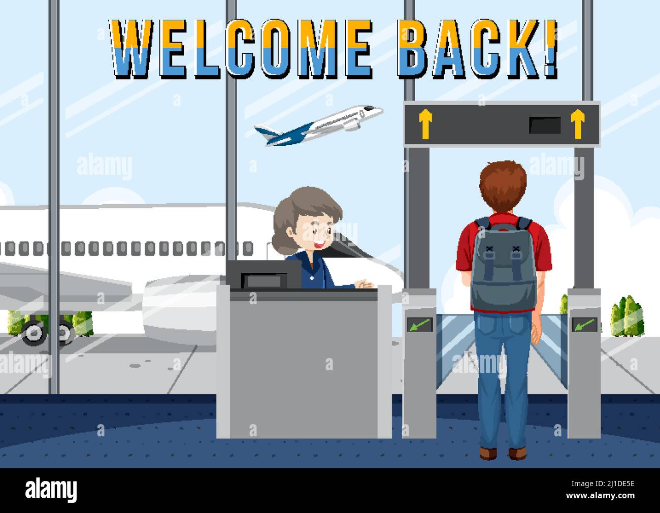 Back passenger plane on Stock Vector Images - Alamy