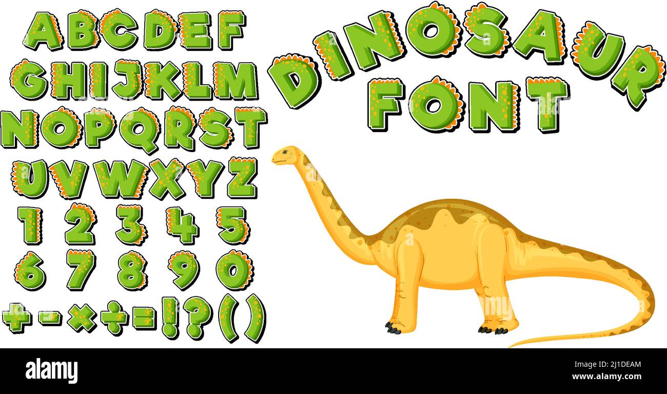 Font design for english alphabets and numbers illustration Stock Vector ...