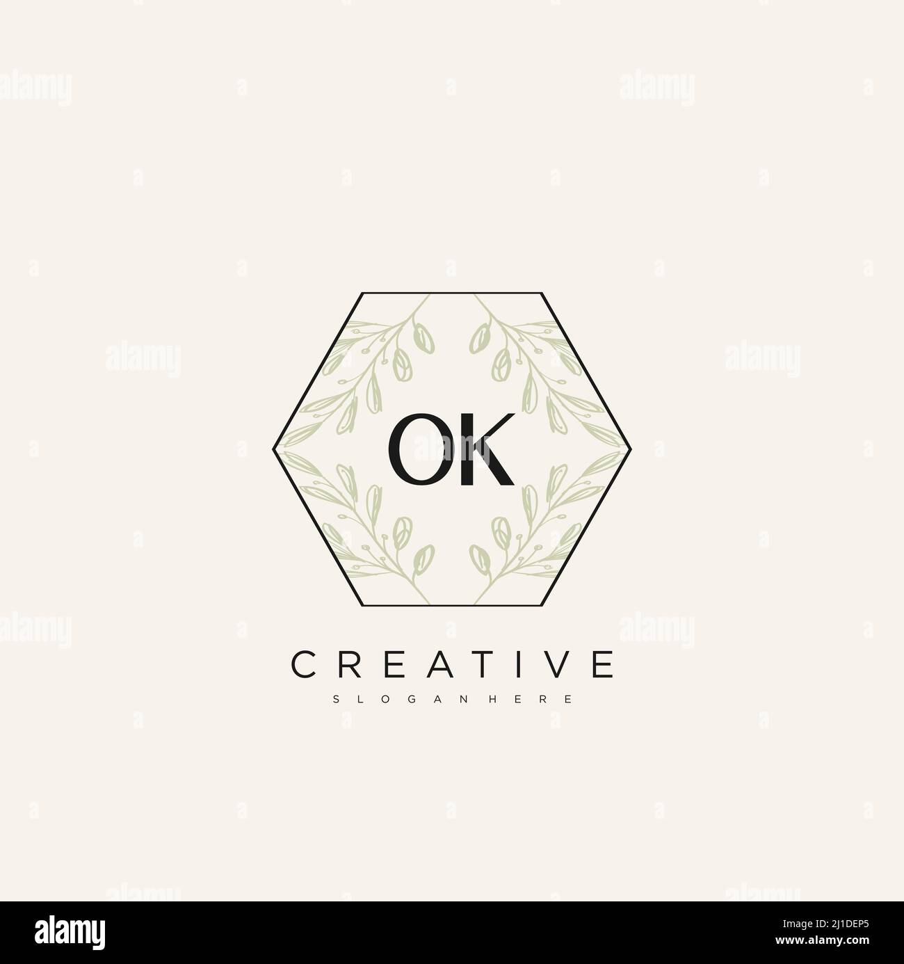 OK Initial Letter Flower Logo Template Vector premium vector Stock ...