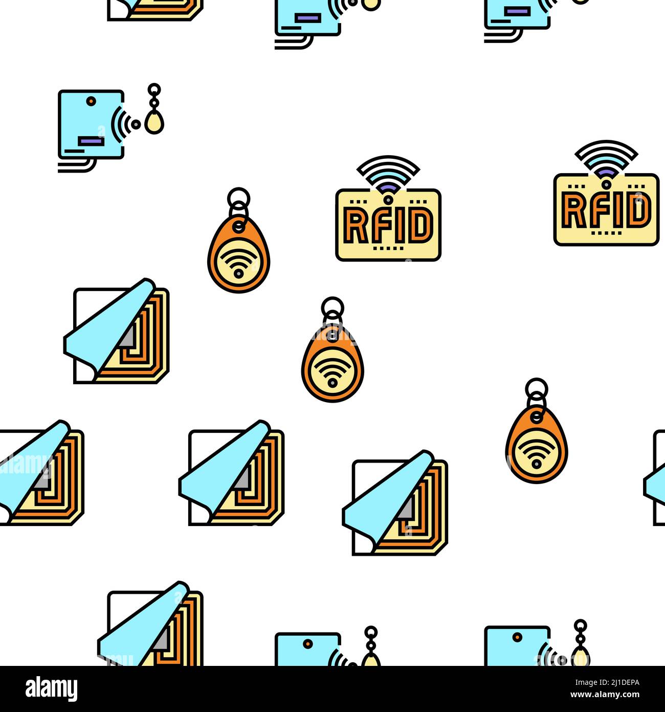 Rfid Chip Technology Vector Seamless Pattern Stock Vector Image & Art ...