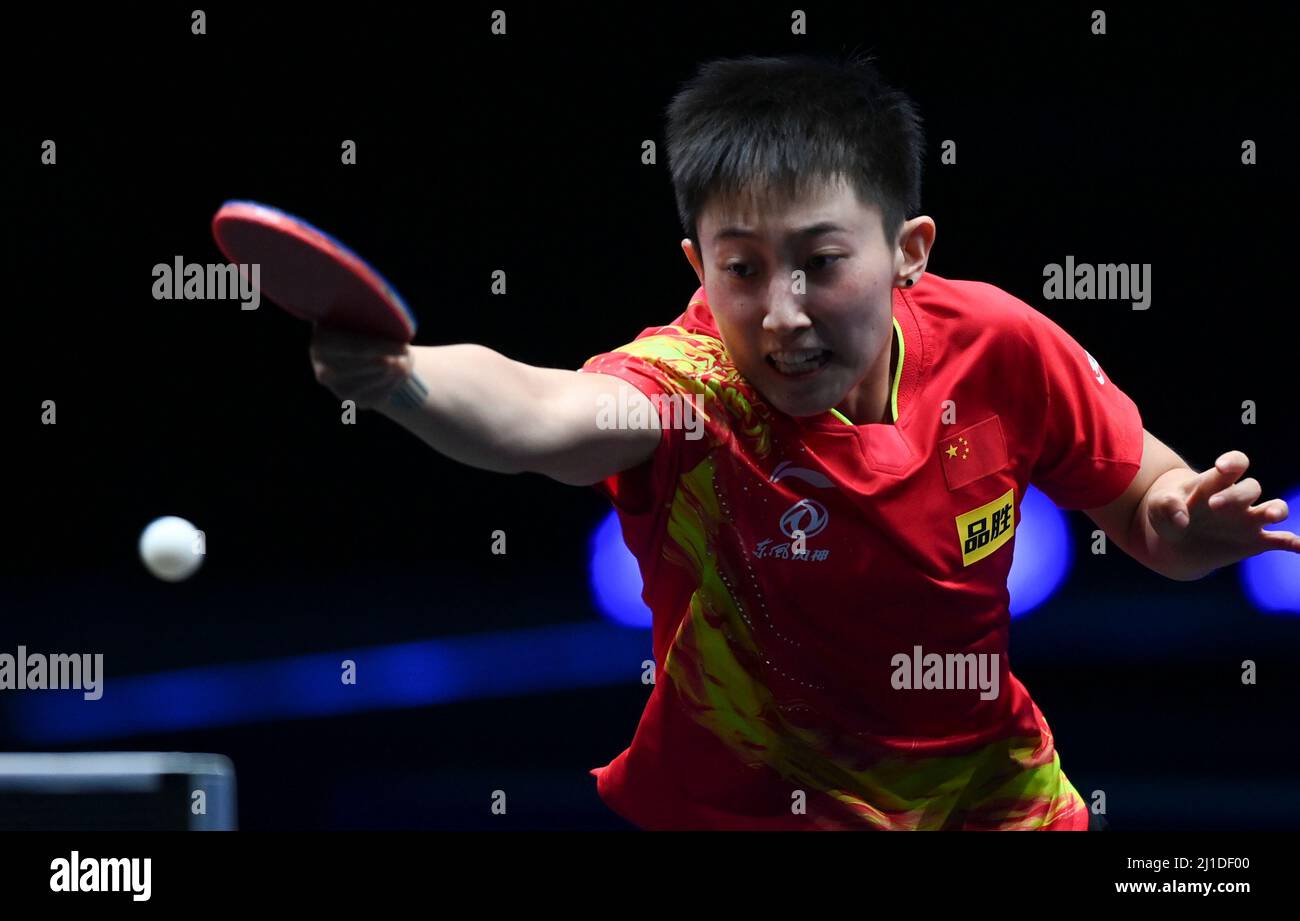 Doha, Qatar. 24th Mar, 2022. Fan Siqi of China compete during the women ...