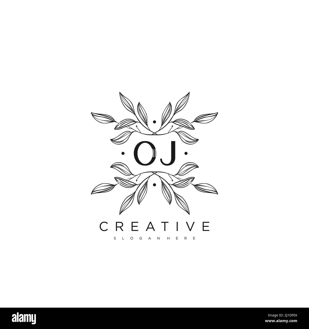OJ Initial Letter Flower Logo Template Vector premium vector Stock ...
