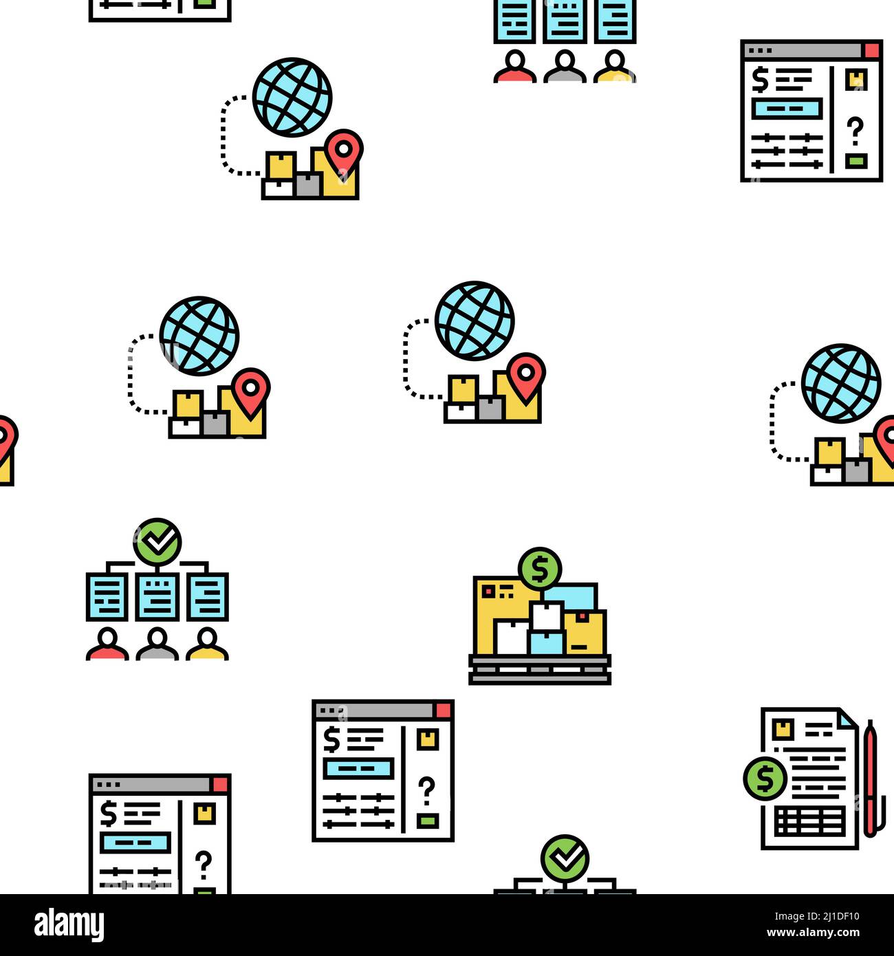 Procurement Process Vector Seamless Pattern Stock Vector Image & Art ...