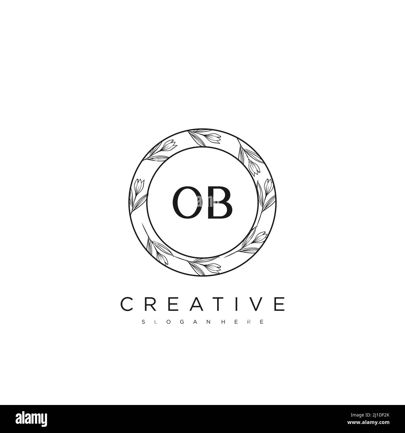 OB Initial Letter Flower Logo Template Vector premium vector Stock ...