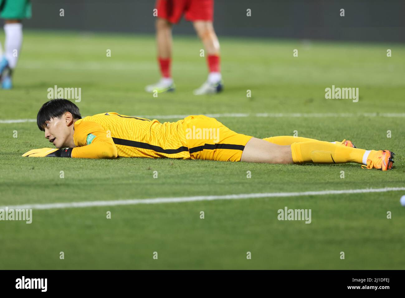 Sharjah, United Arab Emirates. 24th Mar, 2022. Goalkeeper Yan Junling ...