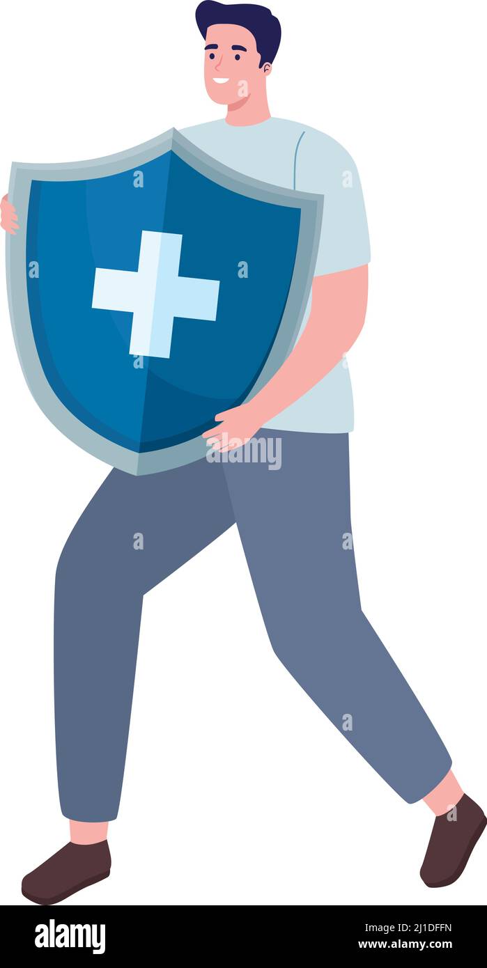 Man lifting shield medical hi-res stock photography and images - Alamy