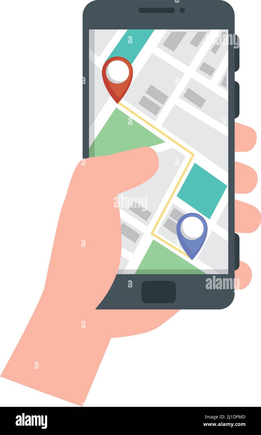 hand with gps service Stock Vector Image & Art - Alamy