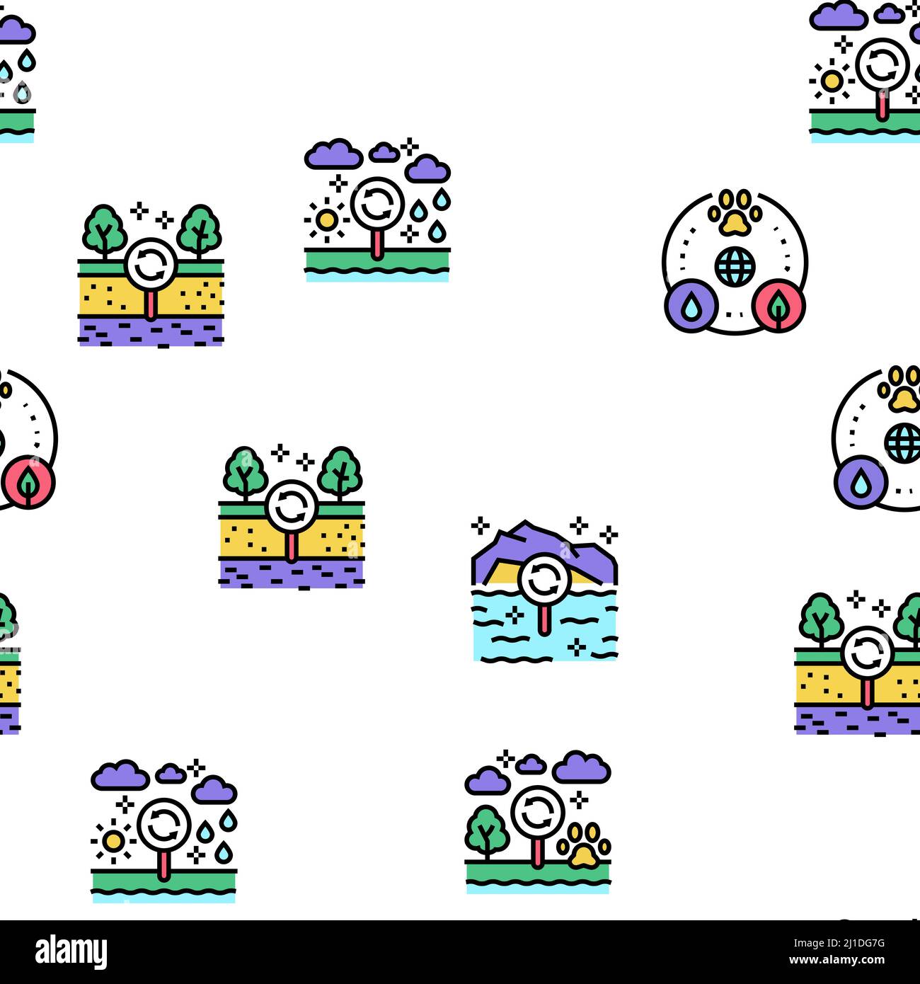 Ecosystem Environment Vector Seamless Pattern Stock Vector Image & Art ...