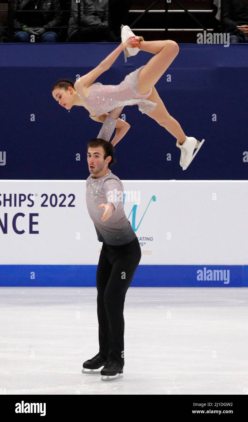 Georgia's Karina Safina and Luka Berulava perform during the Pairs Free ...