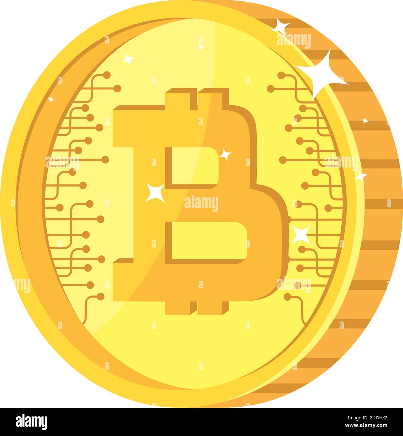 golden coin with bitcoin symbol Stock Vector Image & Art - Alamy