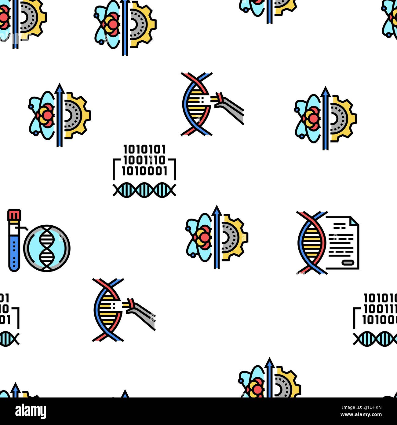Genetic Engineering Vector Seamless Pattern Stock Vector Image & Art ...