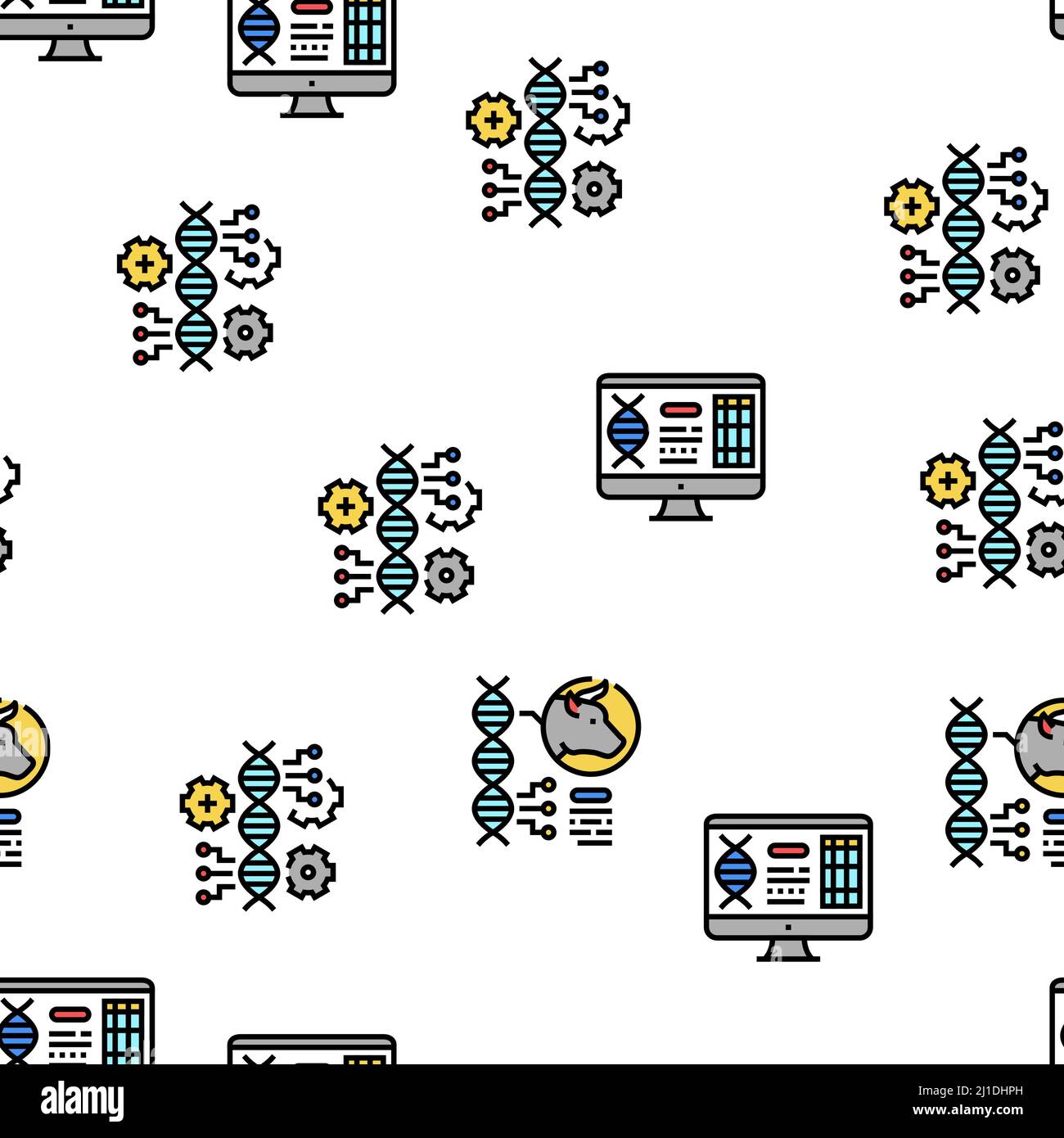 Genetic Engineering Vector Seamless Pattern Stock Vector Image & Art ...