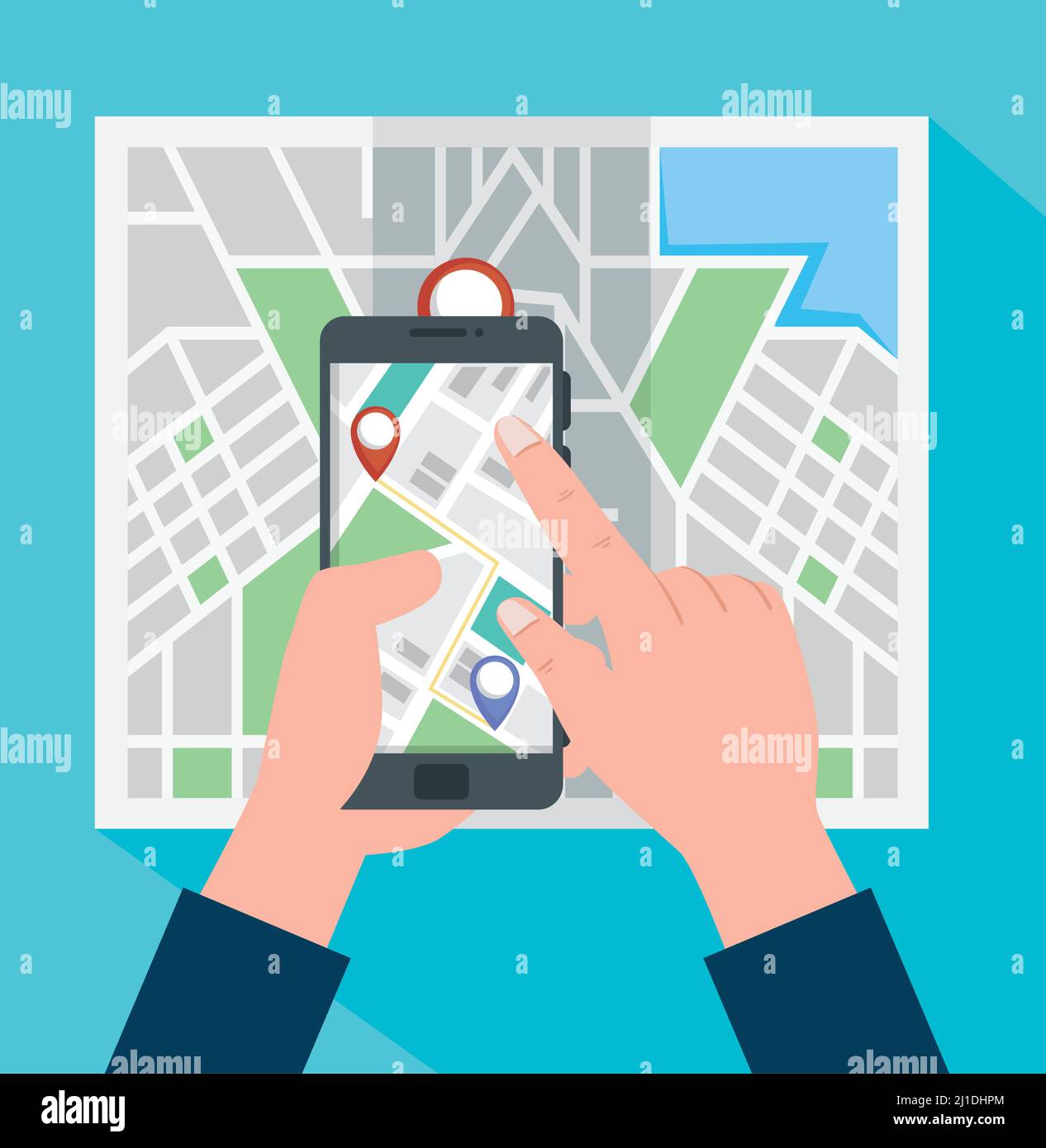 Using paper map Stock Vector Images - Alamy