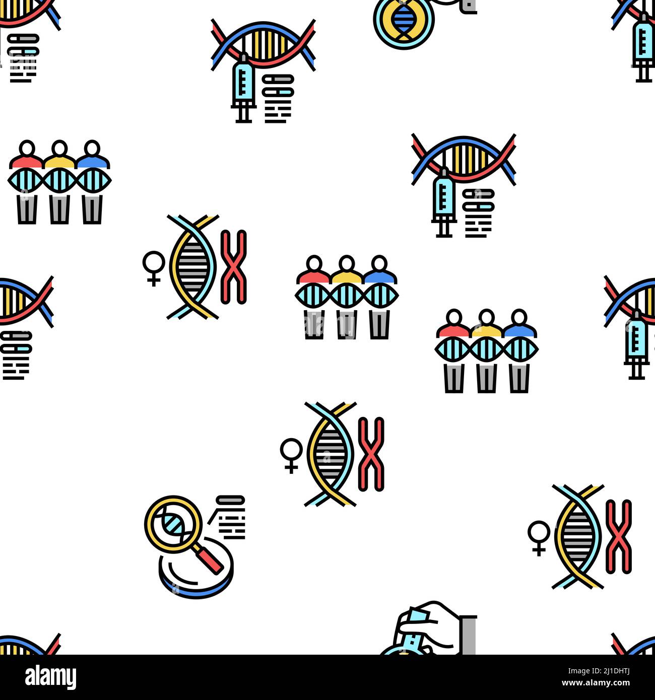 Genetic Engineering Vector Seamless Pattern Stock Vector Image & Art ...