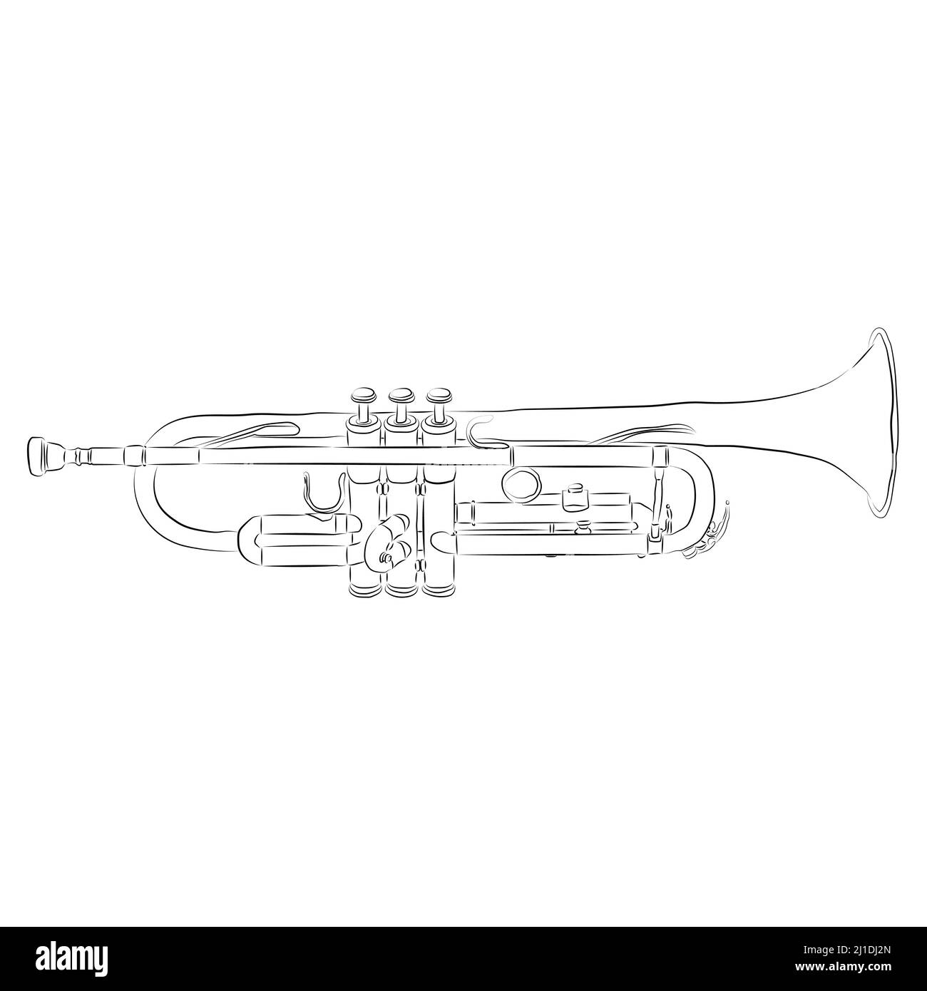 The jazz trumpet is hand-drawn on a white background. World Jazz Day ...