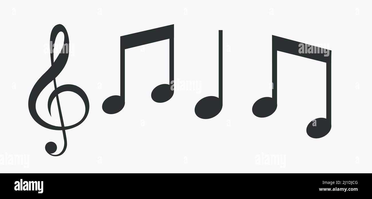 Musical notes icons set isolated on white. Vector illustration eps ...