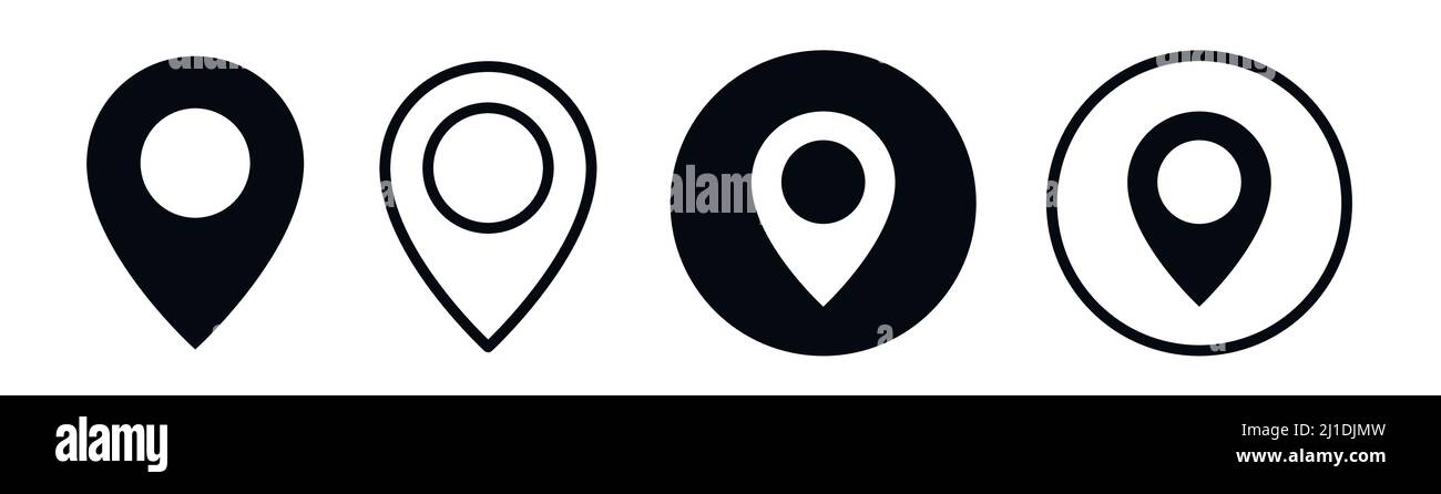 Set of location icons. Modern map markers .Vector illustration on a ...
