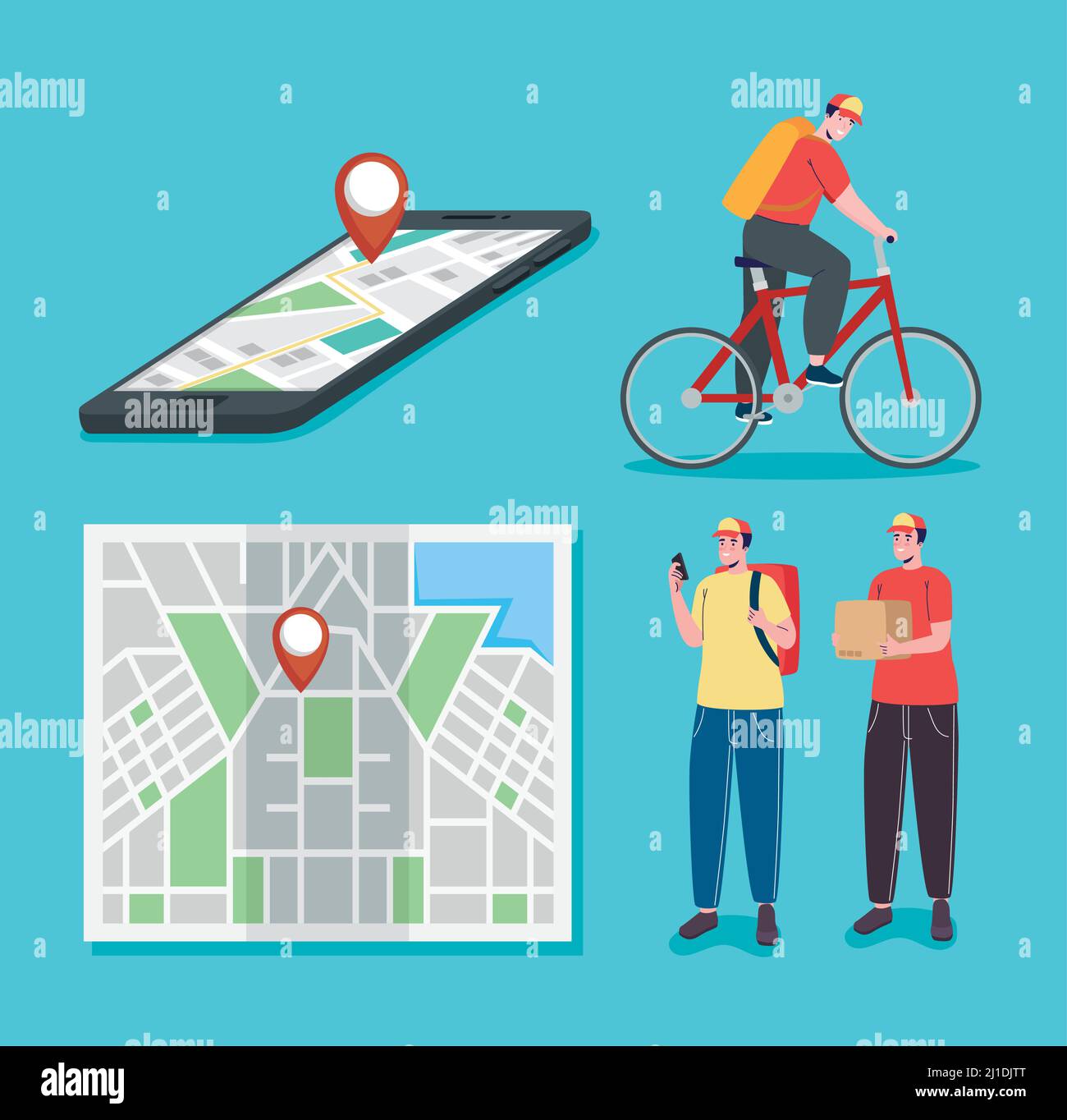 four gps technology icons Stock Vector Image & Art - Alamy