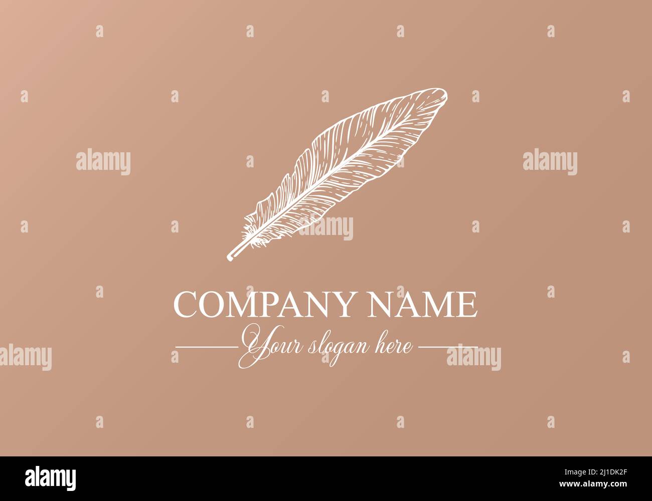 Feather logo vector template. Abstract design, elegant style. Brand for ...