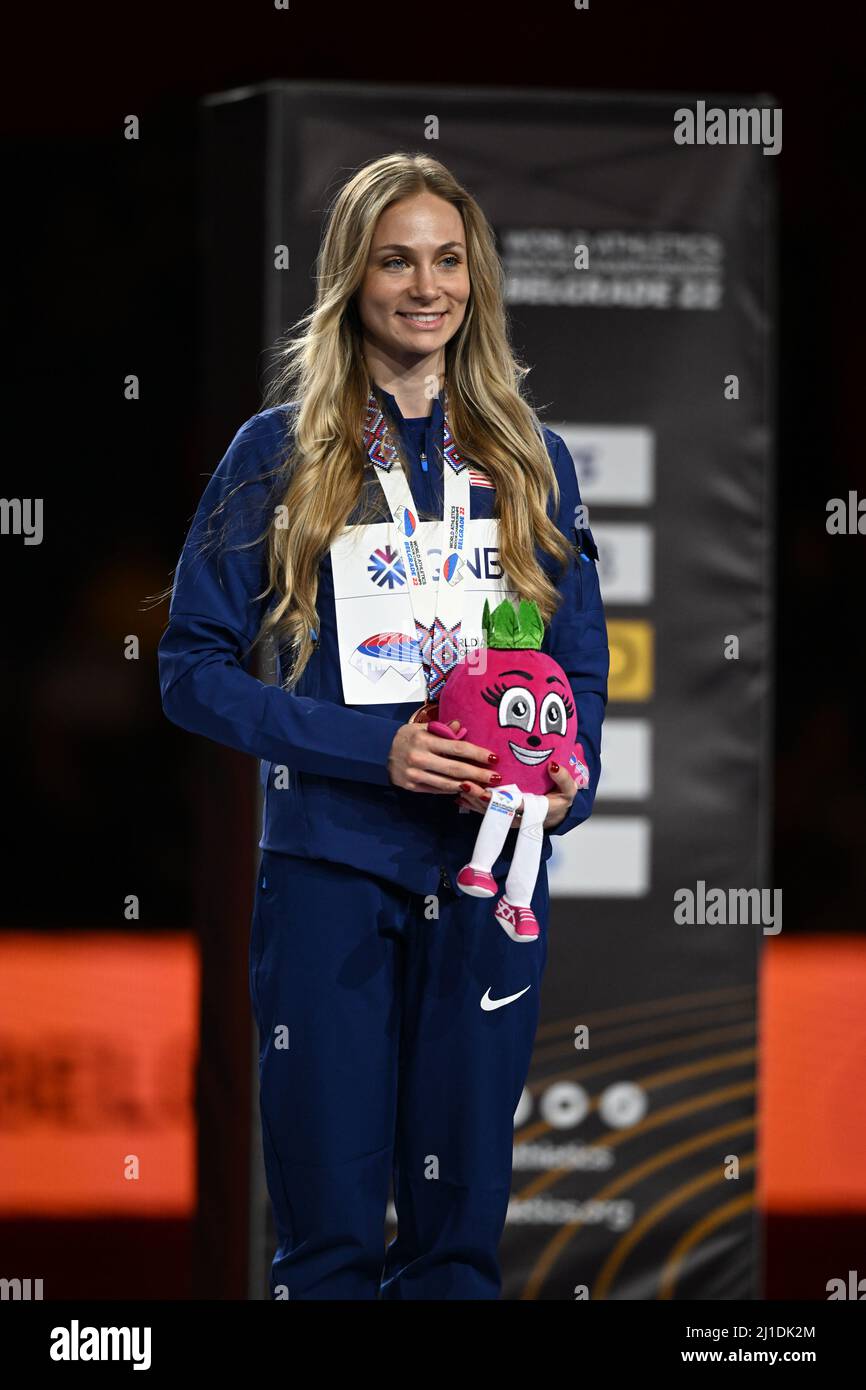 Marybeth Sant-Price at the award ceremony with the medal at the World ...
