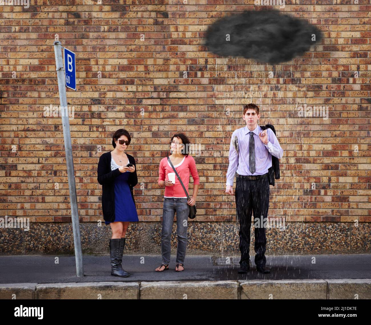 Funny people at bus stop hi-res stock photography and images - Alamy
