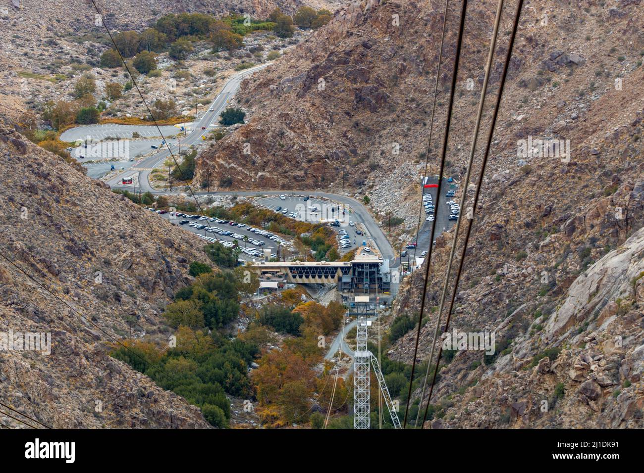 Aerial Tramway in Palm Springs, California with scenic landscape view ...