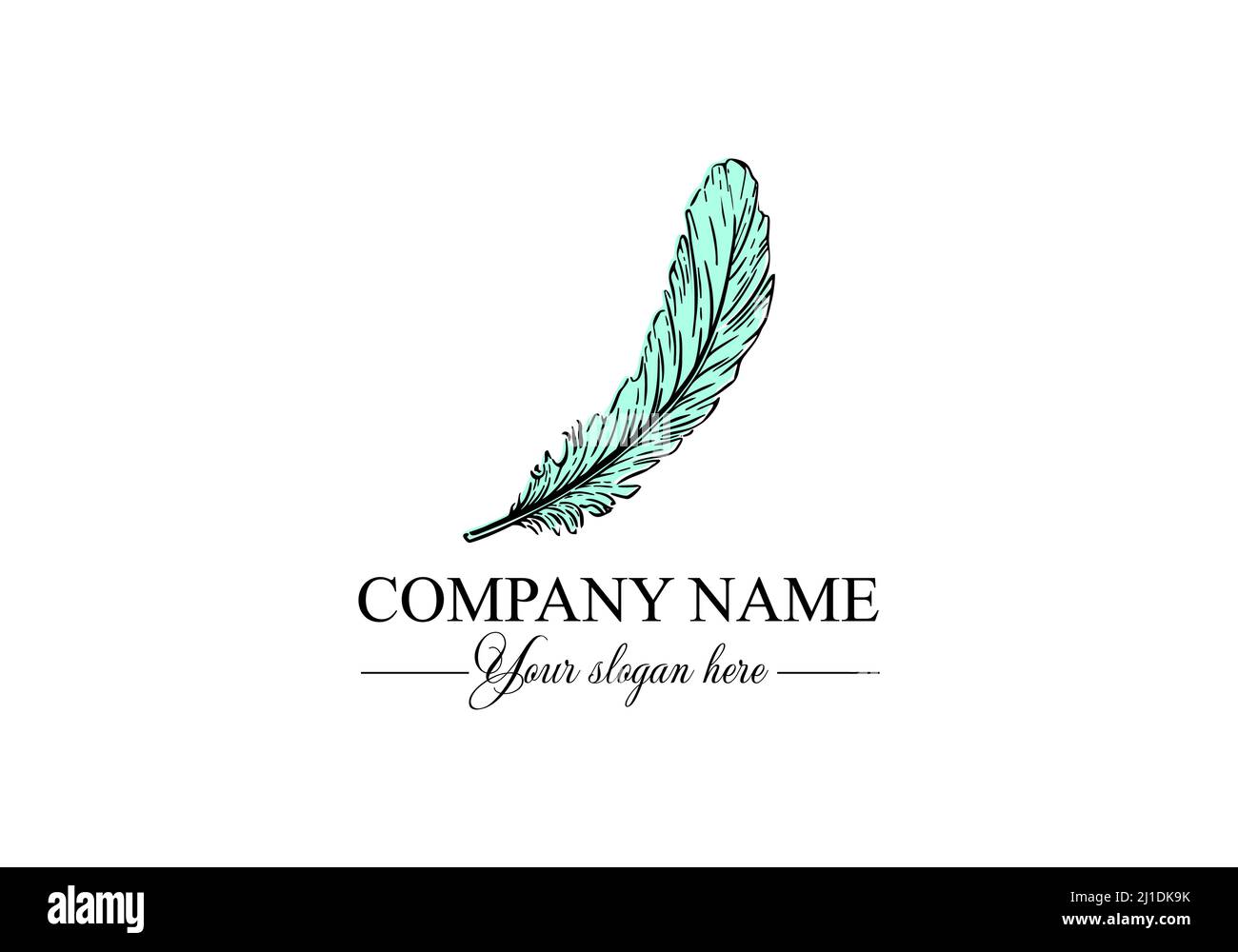 Feather logo vector template. Abstract design, elegant style. Brand for ...