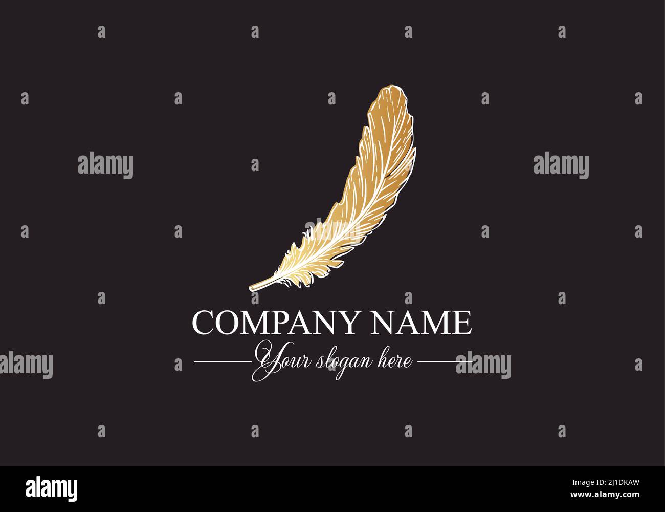 Feather logo vector template. Abstract design, elegant style. Brand for ...