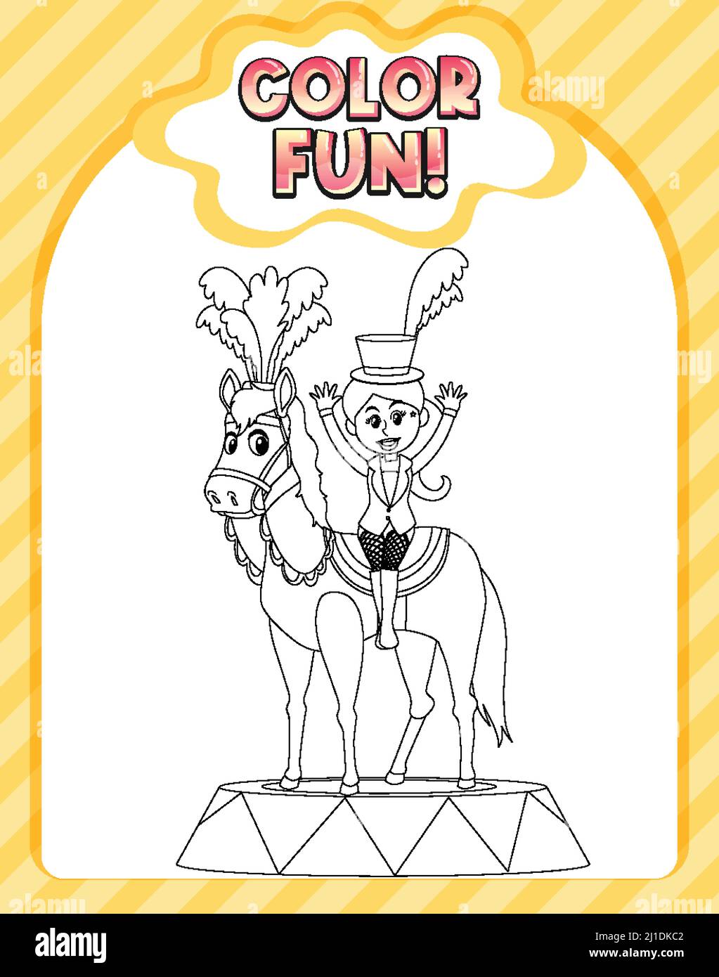 Circus doodle outline for colouring printable illustration Stock Vector ...
