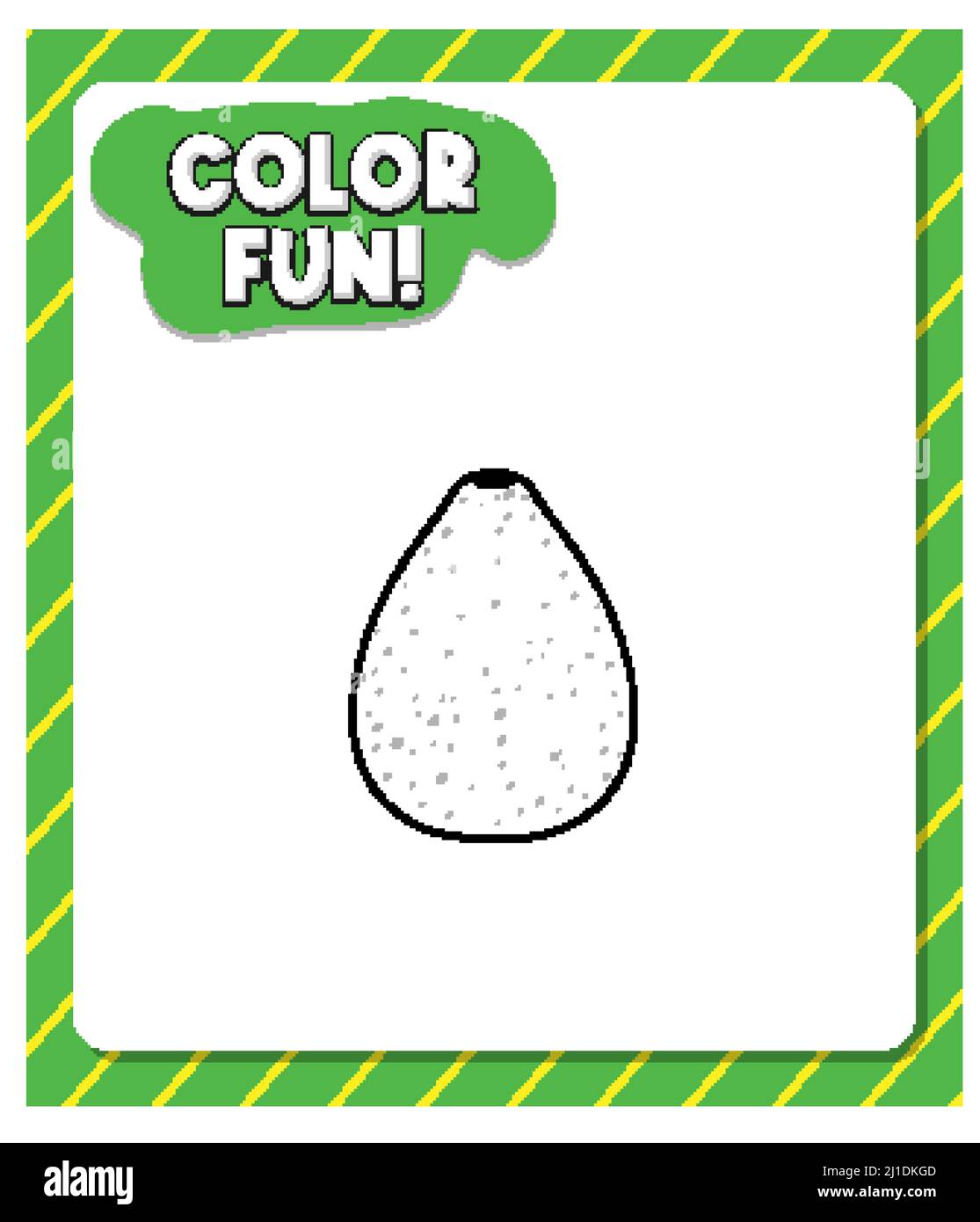 Worksheets template with color fun! text and avocado outline ...