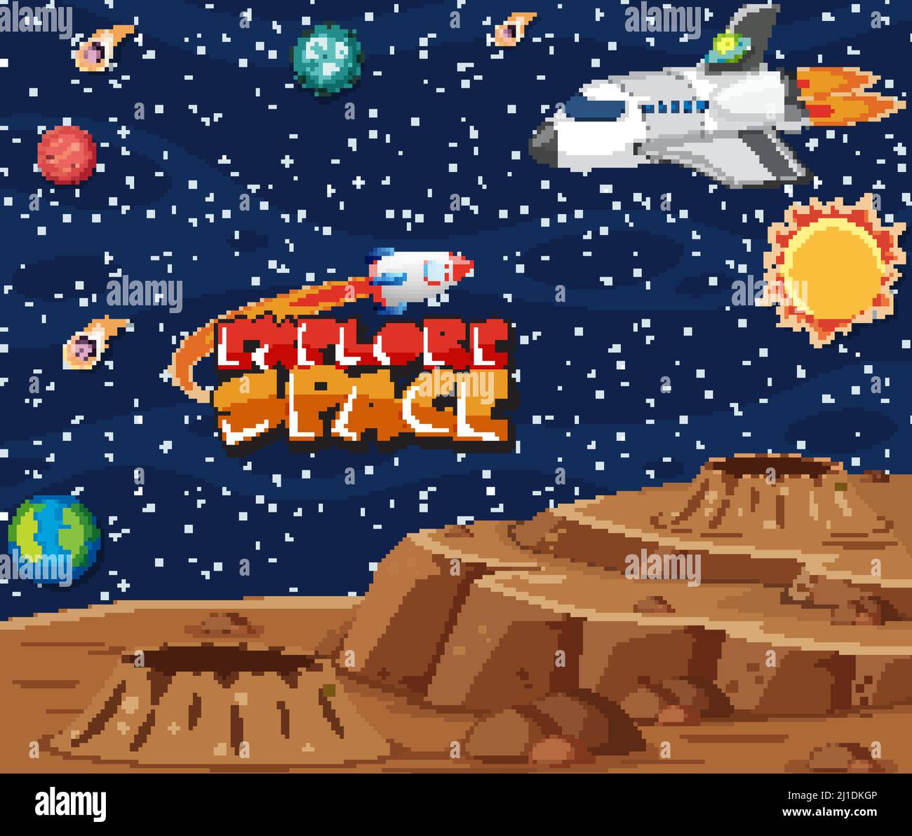 Space element in space background illustration Stock Vector Image & Art ...