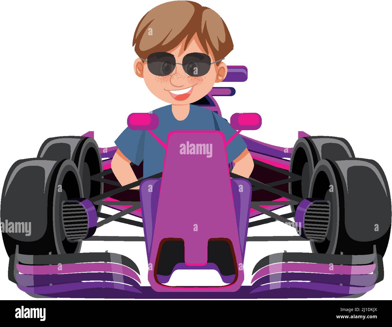 A man driving formula one racing car illustration Stock Vector Image ...