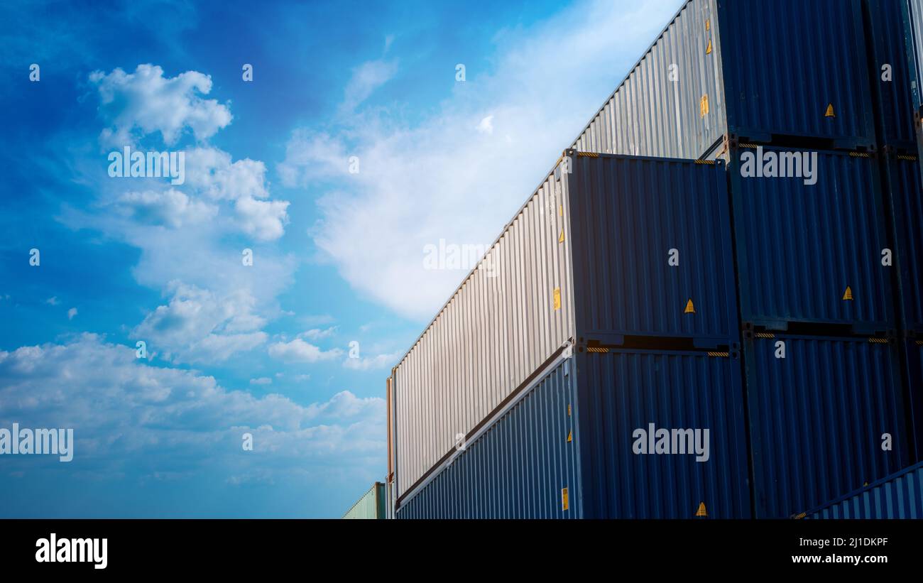 Stack cargo containers box, Cargo freight ship for import export ...