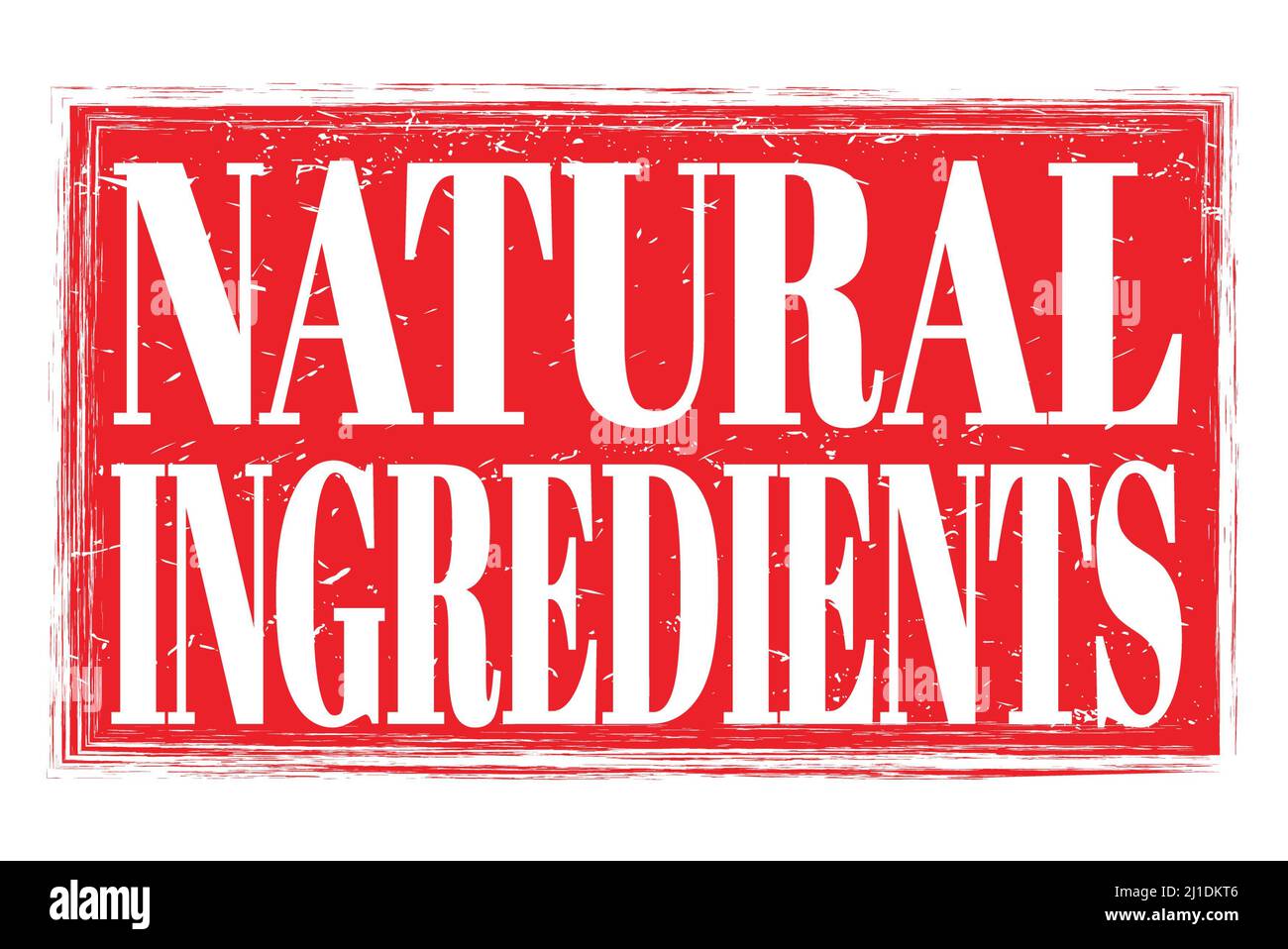 NATURAL INGREDIENTS, words written on red grungy stamp sign Stock Photo ...