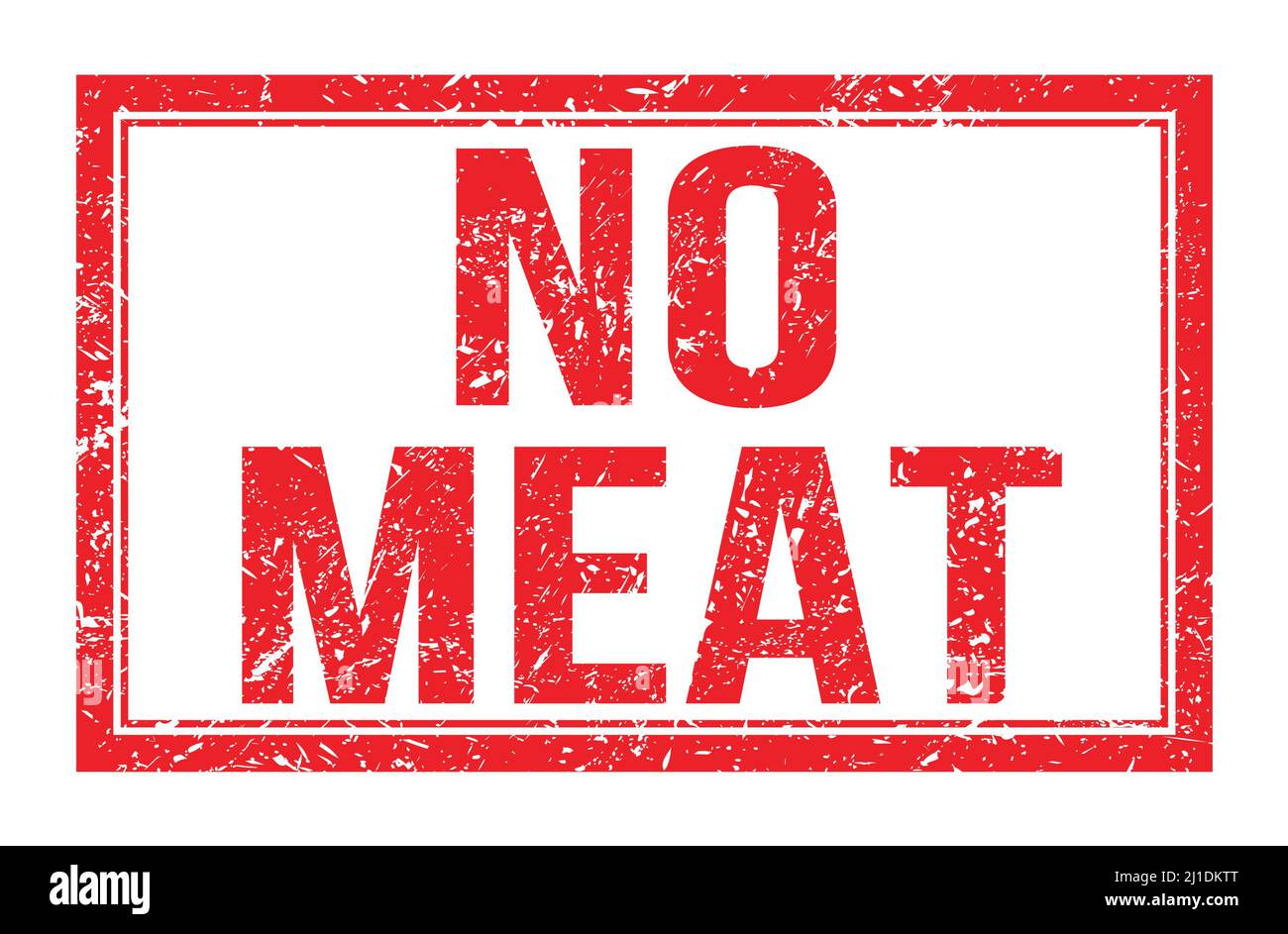 NO MEAT, words written on red rectangle stamp sign Stock Photo - Alamy