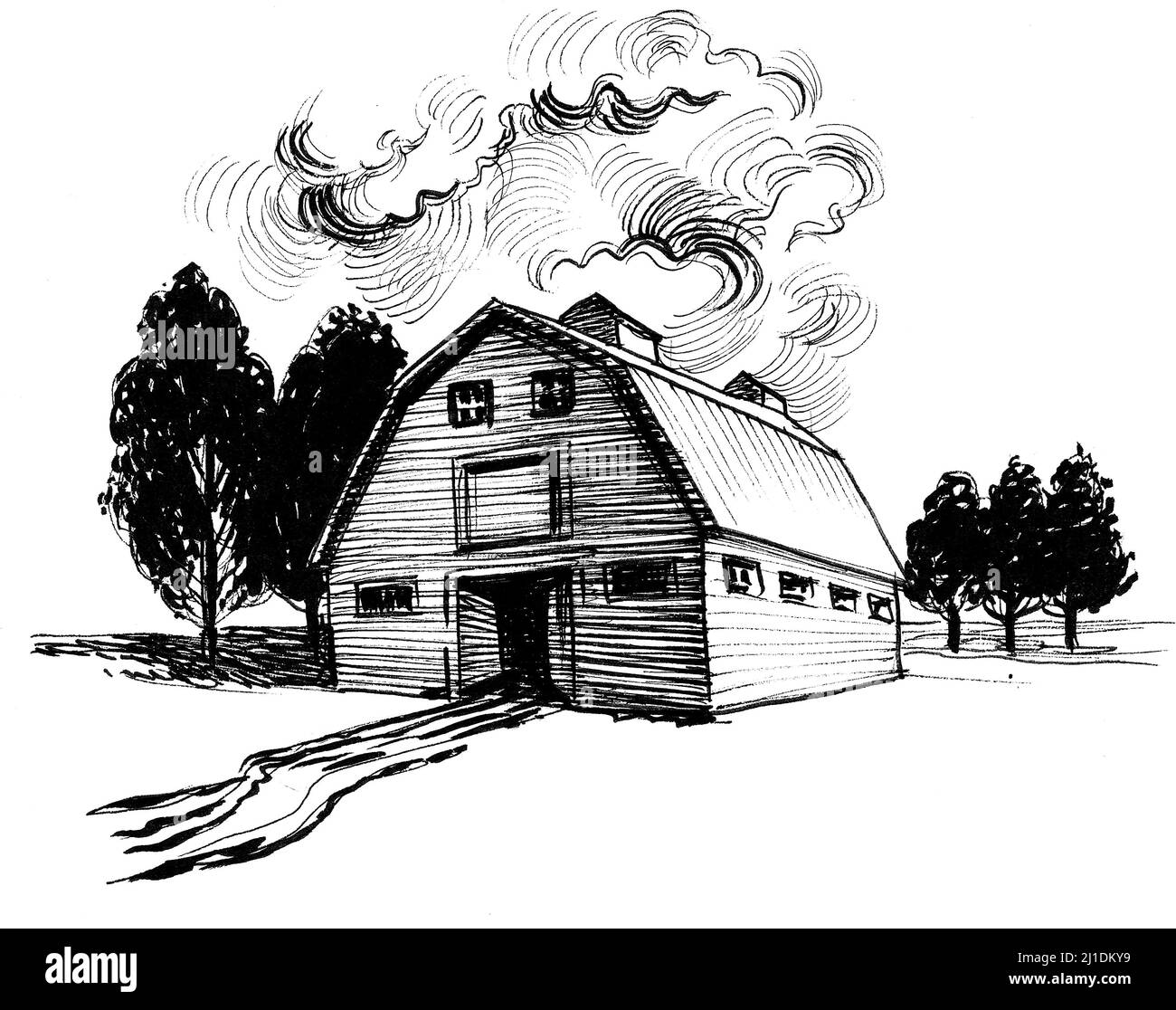 Old farm in countryside Cut Out Stock Images & Pictures - Alamy