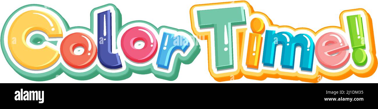 Color time text banner on white background illustration Stock Vector ...