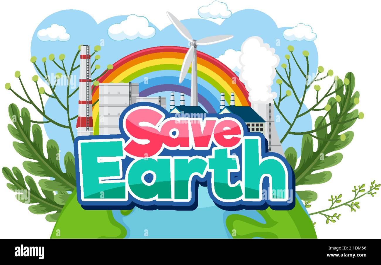 Save Earth typography design banner illustration Stock Vector Image ...