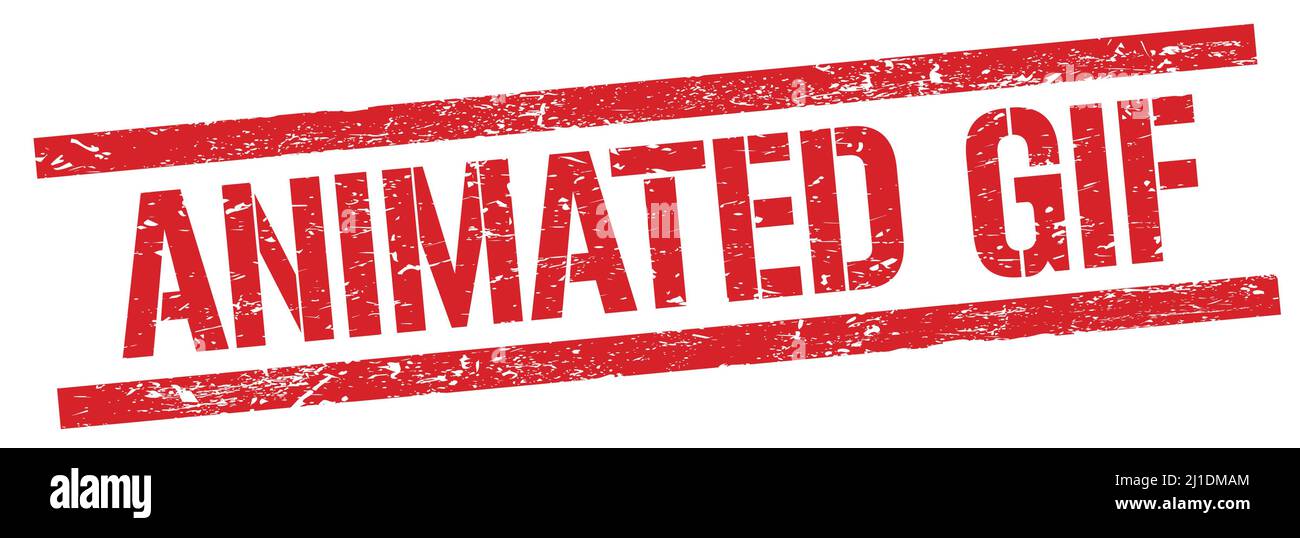 ANIMATED GIF text on red grungy rectangle stamp sign Stock Photo - Alamy