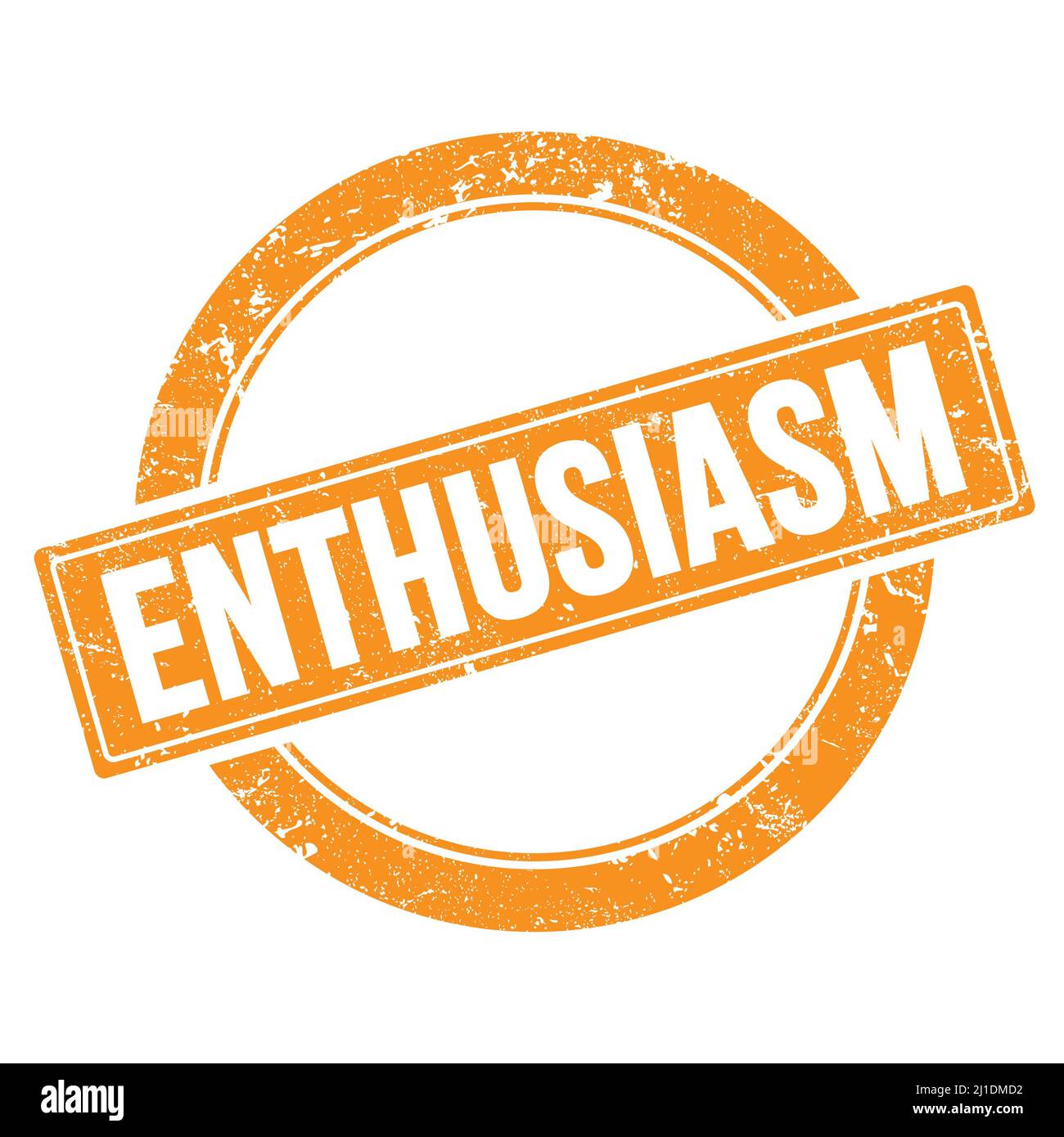 ENTHUSIASM text on orange grungy round vintage stamp Stock Photo - Alamy