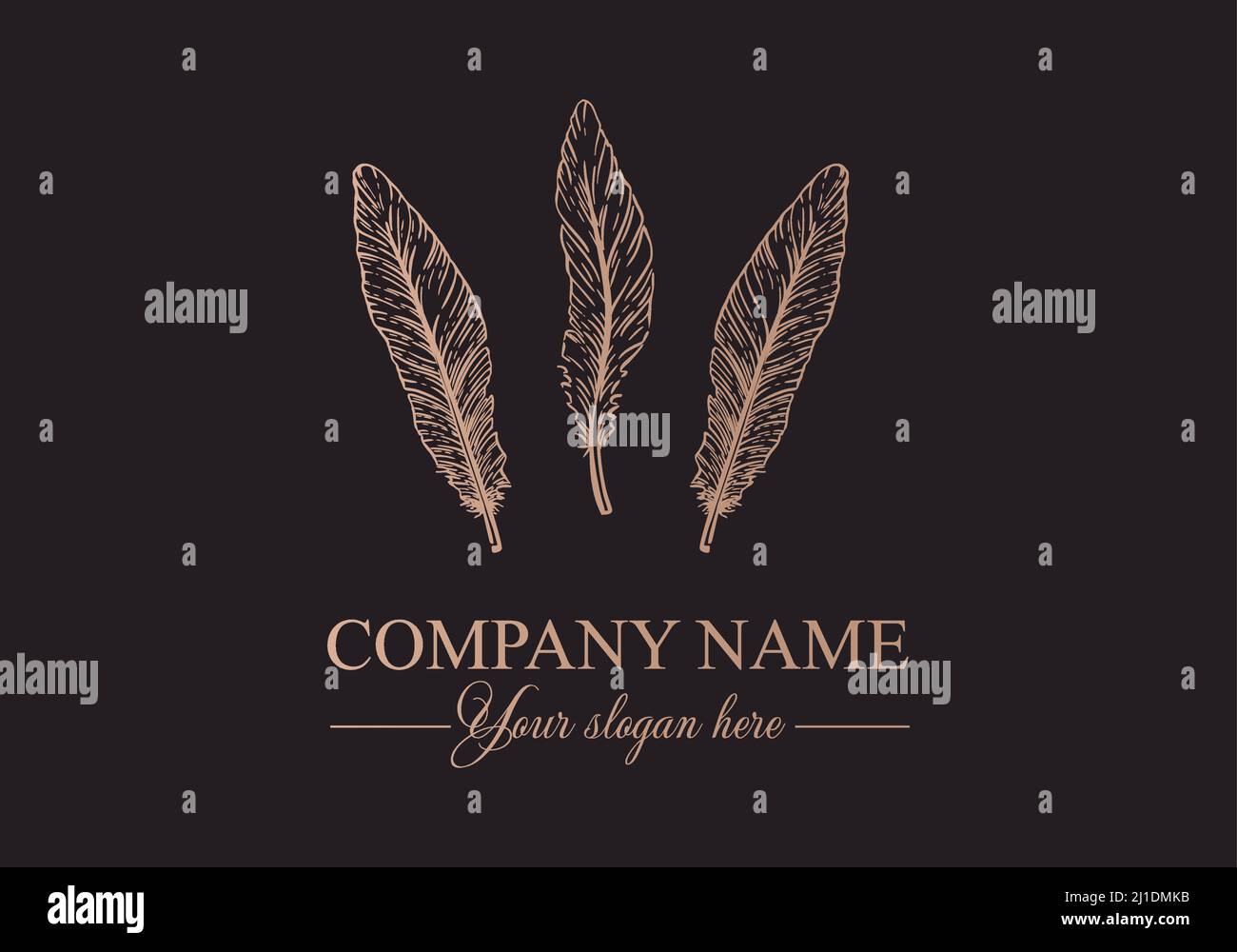 Feather logo vector template. Abstract design, elegant style. Brand for ...