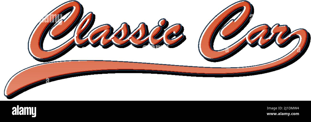 Classic car lettering font logo illustration Stock Vector Image & Art ...