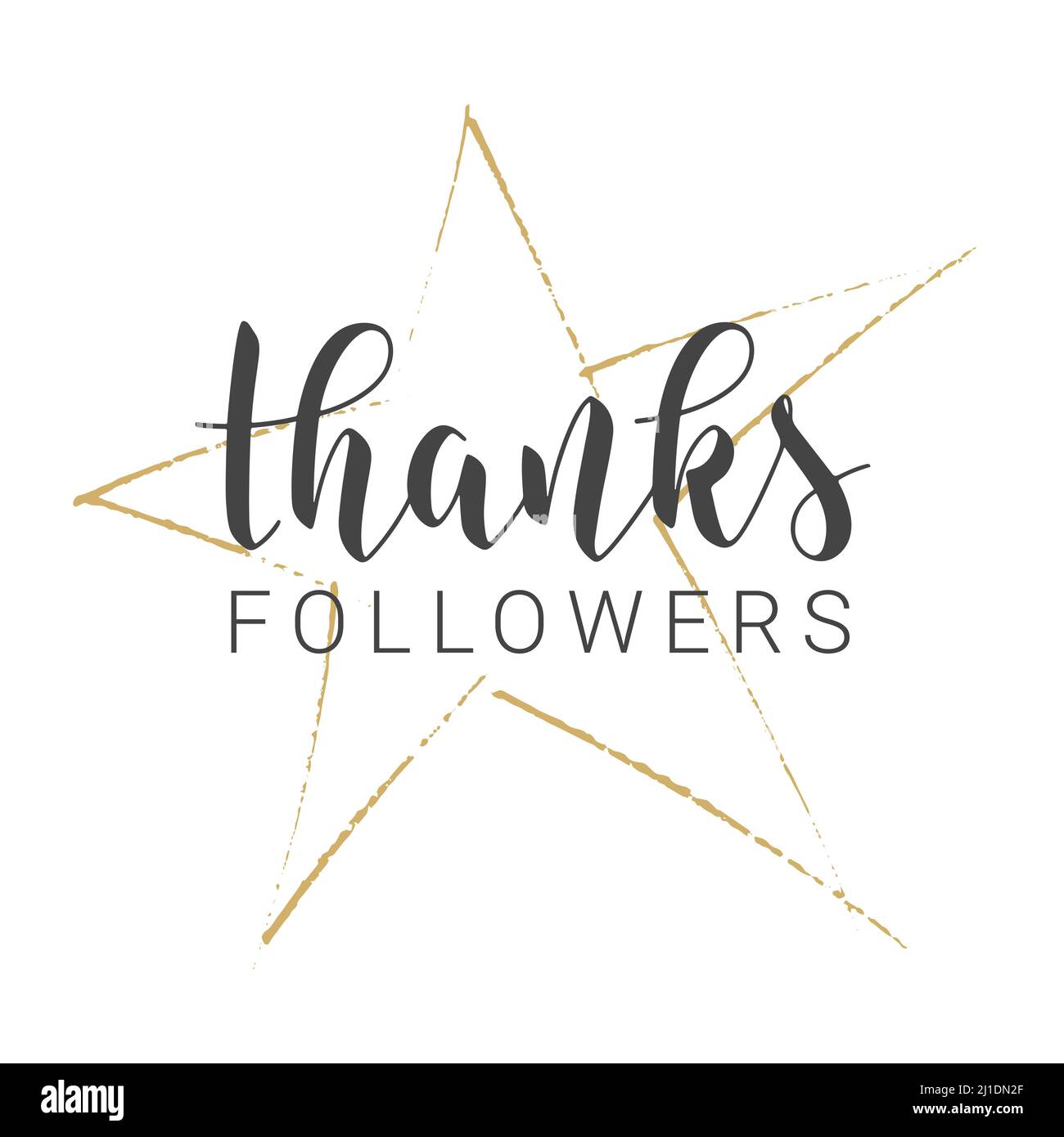 Vector Stock Illustration. Handwritten Lettering of Thanks Followers ...