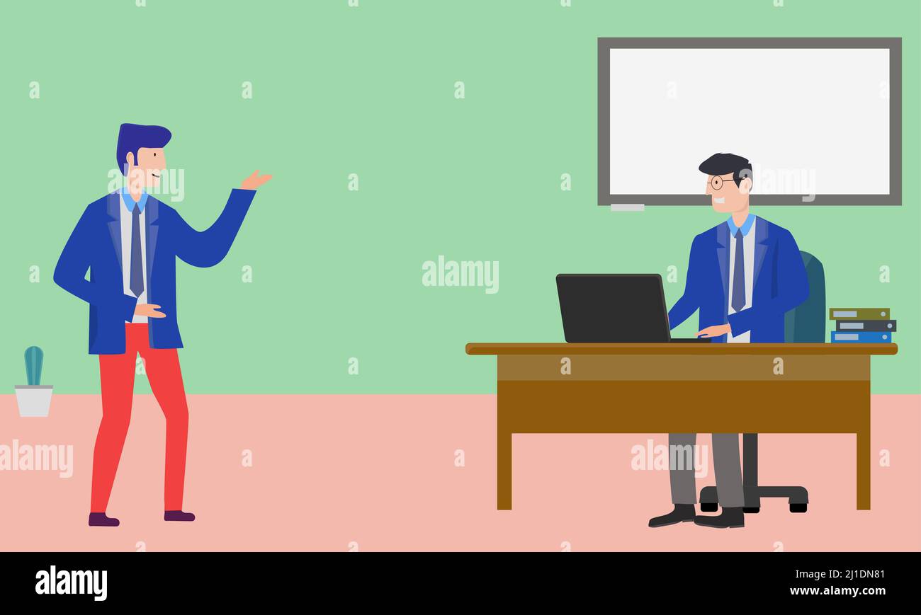 Two people is communications presenting editable and scalable graphics ...