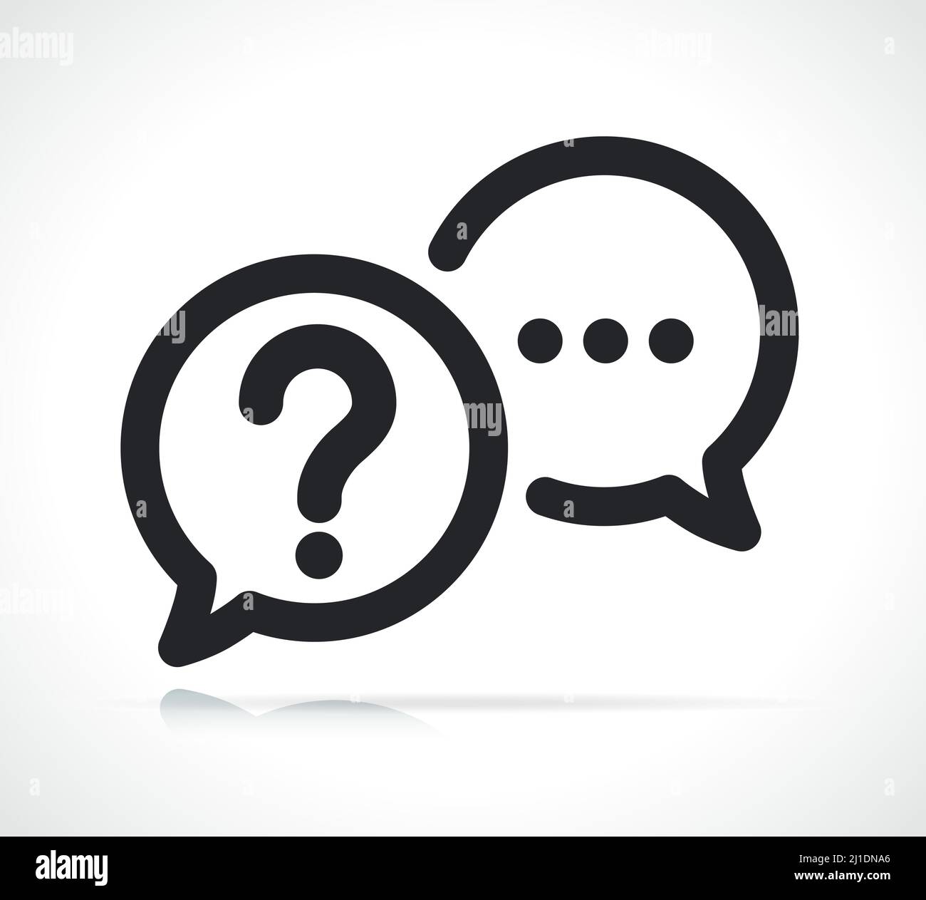 question mark speech thin line icon isolated Stock Vector Image & Art ...